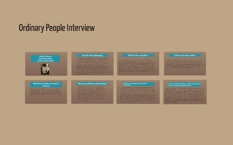 Ordinary People Interview by Donavan Brooks on Prezi