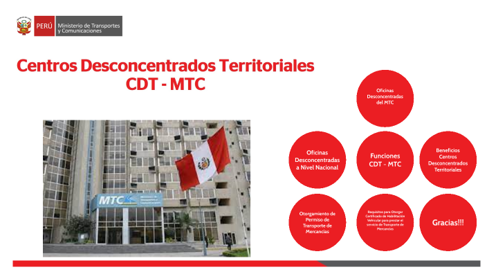 Centros Desconcentrados Territoriales CDT - MTC by PATTY ZAPANA GUILLEN ...