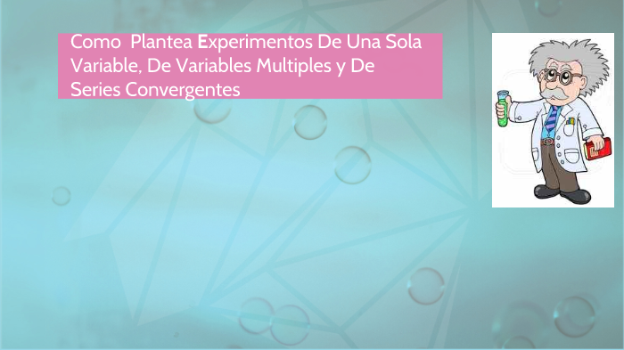Como planear experimentos de una sola variable, de variables múltiples ...