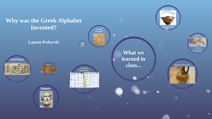 Why was the Greek Alphabet Invented? by Lauren Kuharski on Prezi