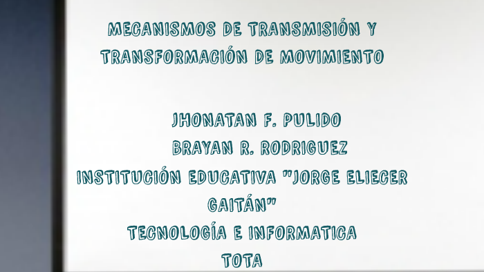 MECANISMOS DE TRANSMISIÓN Y TRANSFORMACIÓN DE MOVIMIENTO by Ricardo ...