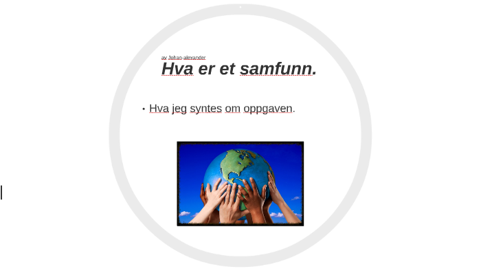 Hva er et samfunn. by johan urdal on Prezi