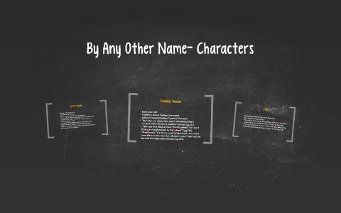 By Any Other Name- Characters by on Prezi