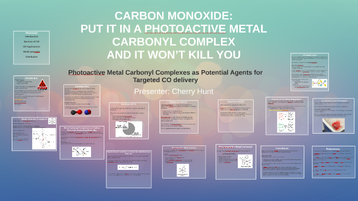 Photoactive Metal Carbonyl Complexes as Potential Agents for by Cherry ...