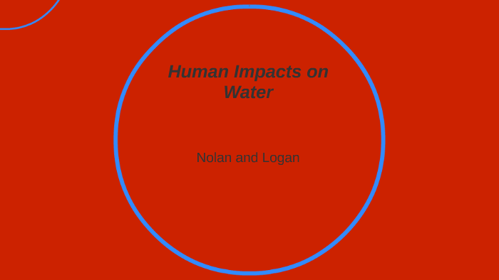 Human Impacts on Water. by logan peterson
