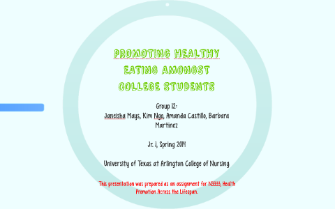 PROMOTING HEALTHY EATING AMONGST COLLEGE STUDENTS by Group 12: Janeisha ...