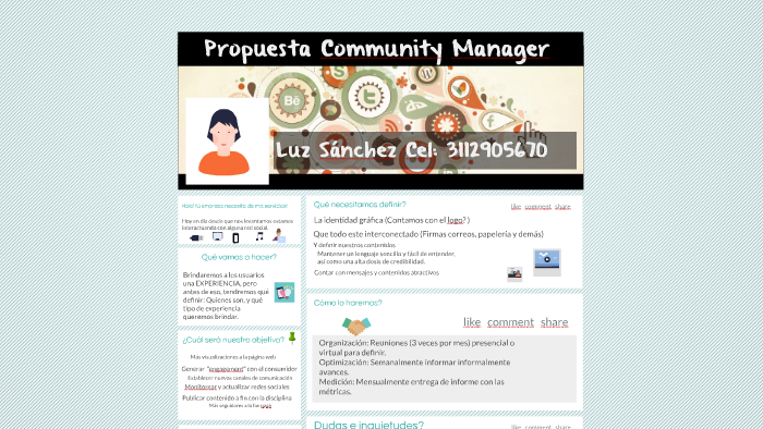 Propuesta Community Manager by Luz Sánchez on Prezi