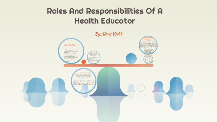 Roles And Responsibilities Of A Health Educator by Alexis Webb on Prezi