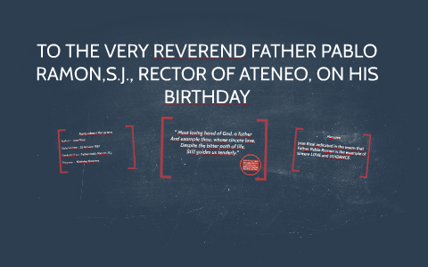 TO THE VERY REVEREND FATHER PABLO RAMON,S.J., RECTOR OF ATEN by Chloui ...