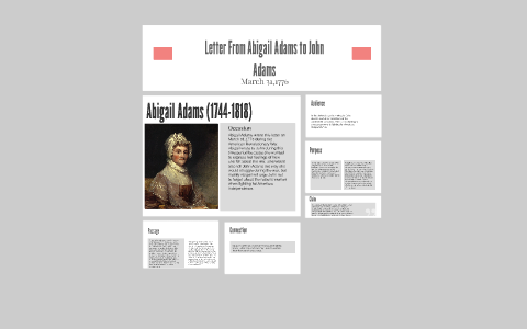 Abigail Adams Letter To John Adams March 31 1776