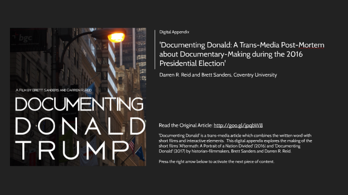 Documenting Donald | Digital Appendix by Darren Reid on Prezi