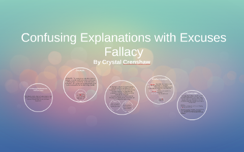 Confusing Explanations with Excuses Fallacy by Crystal Crenshaw on Prezi