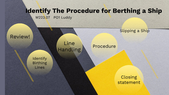 M223.07 Identify the procedure for berthing a ship by Admiral Mainguy ...