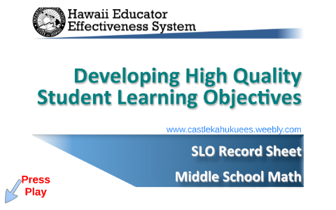 Middle School Math SLO Record Sheet by Gisele Wong on Prezi