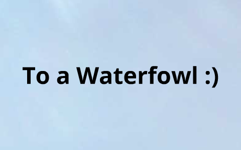 To a Waterfowl by Hannah Spohn on Prezi