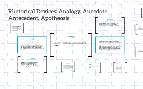 Rhetorical Devices: Analogy, Anecdote, Antecedent, Apothesis by on Prezi