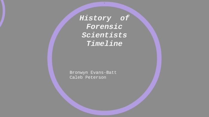 History of Forensic Scientists Timeline by Bronwyn Evans