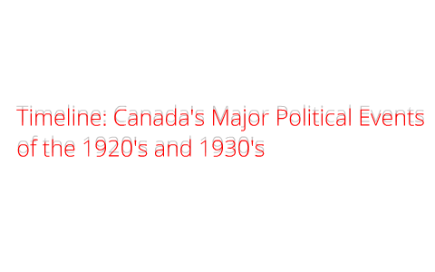 Timeline: Canada's Political Events of the 1920's and 1930's by Cherry ...