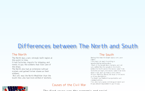 Differences between North and South that led to a Civil War in America ...