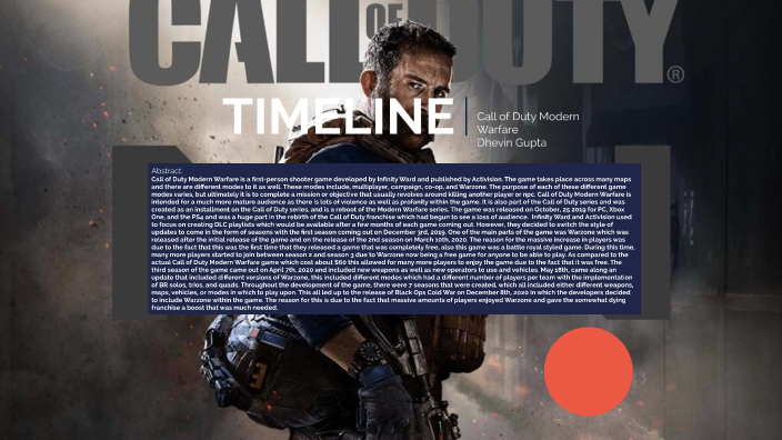 COD MW Timeline by dhevin gupta on Prezi