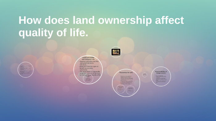 How does land ownership affect quality of life. by MR crazy on Prezi