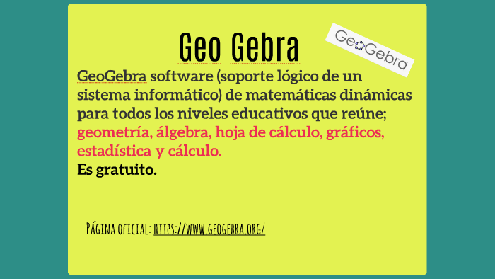 GeoGebra software de matemáticas dinámicas para todos los ni by Shirley ...