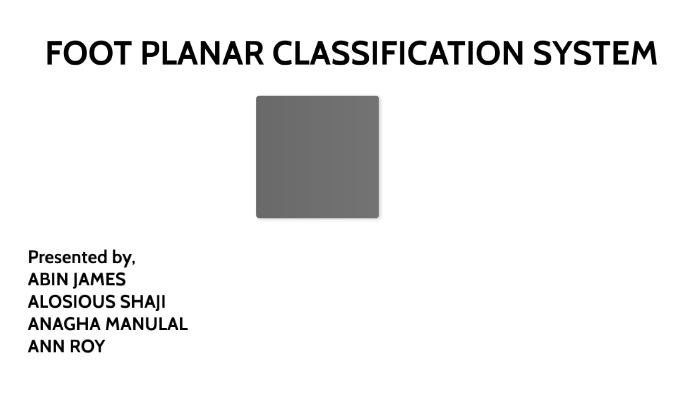 FOOT PLANAR CLASSIFICATION SYSTEM by Abin James on Prezi
