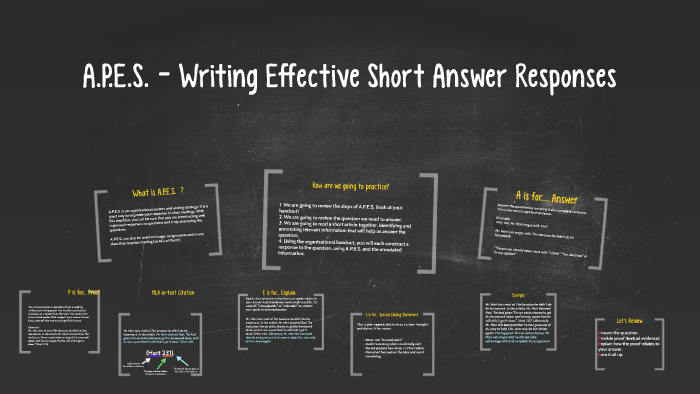 A.P.E.S. - Writing Effective Short Answer Responses by James Hart on Prezi