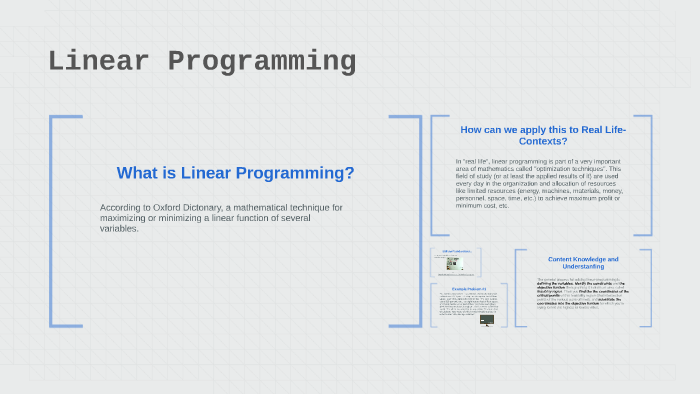 Linear Programming by Maritza Montiel on Prezi