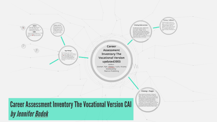 Career Assessment Inventory The Vocational Version CAI by jennifer ...