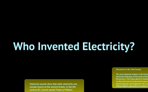 Who Invented Electricity? by