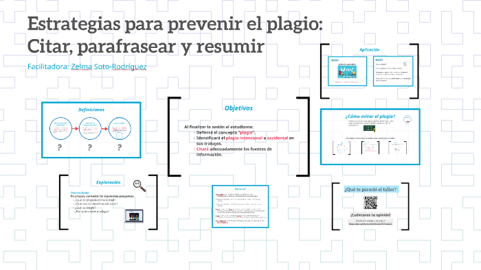 Estrategias para prevenir el plagio by Zelma Soto-Rodriguez on Prezi