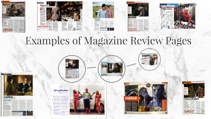 Examples of Magazine Review Pages by Tom McLeod on Prezi
