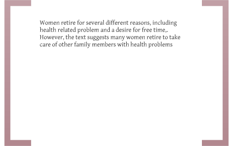 Older Women, Retirement and Financial Problems by Betty Teasley on Prezi