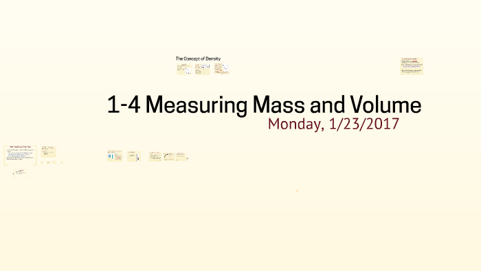 Lesson 1-4 Measuring Mass and Volume by Kelli Warble on Prezi
