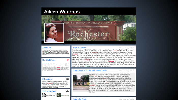 Aileen Wuornos by Zaria Wright on Prezi