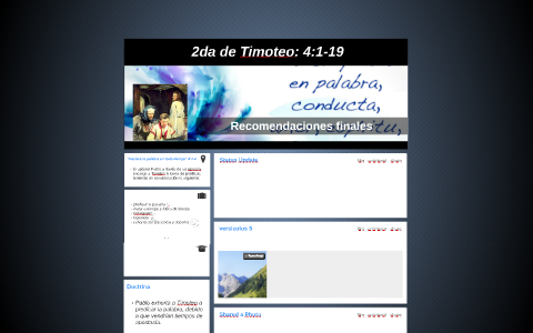 2da de Timoteo: 4:1-19 by Carolina Ramírez Durán on Prezi