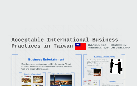 Acceptable International Business Practices in Taiwan by Audrey Yuan on ...
