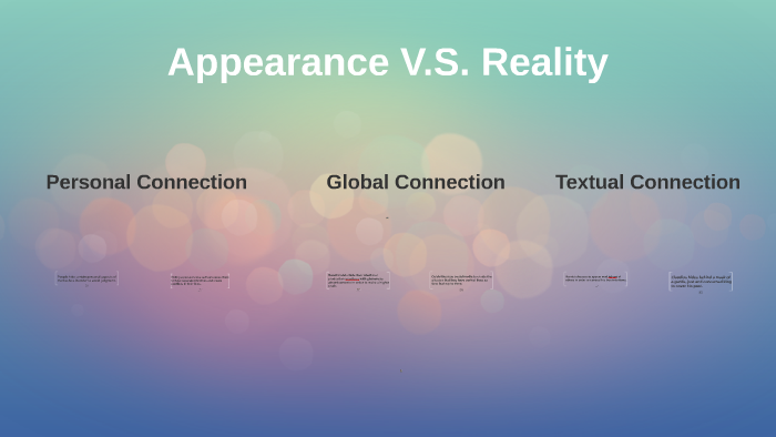 Appearence V.S. Reality by on Prezi