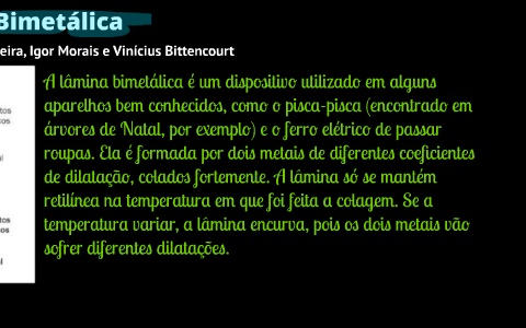 A lâmina bimetálica é um dispositivo utilizado em alguns apa by Lucas ...