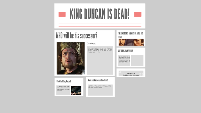KING DUNCAN IS DEAD! by Rumer Hazell on Prezi