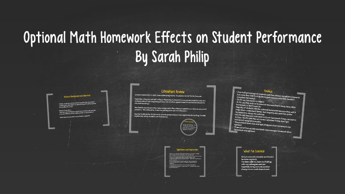Optional Math Homework Effects on Student Performance by Sarah Philip ...