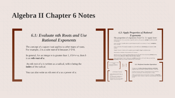 Algebra II Chapter 6 Notes by Sydney Taylor on Prezi