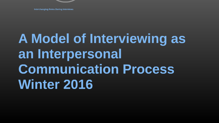 Interviewing as an Interpersonal Communication Process by eric ...