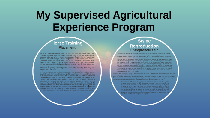 My Supervised Agricultural Experience Program by Hayley Reed on Prezi