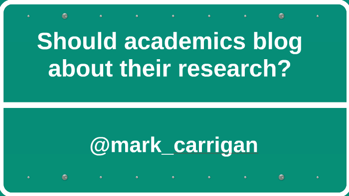 Using your blog as a research journal by Mark Carrigan on Prezi
