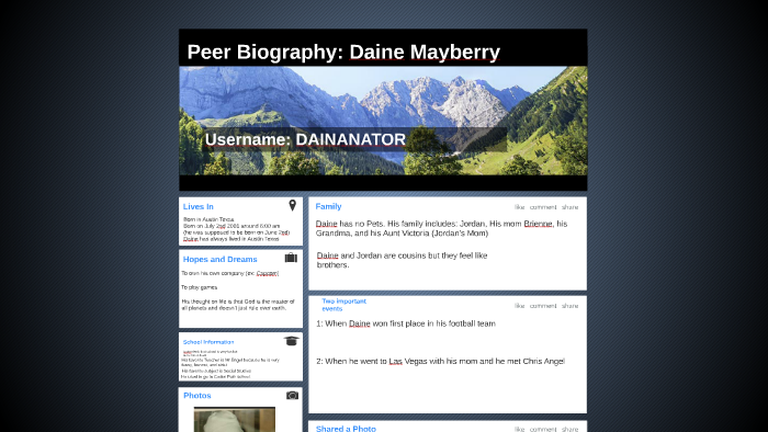 Peer Biography: by RMJ :) on Prezi