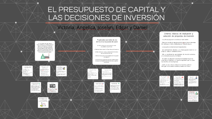 EL PRESUPUESTO DE CAPITAL Y LAS DECISIONES DE INVERSIÓN by Victoria ...