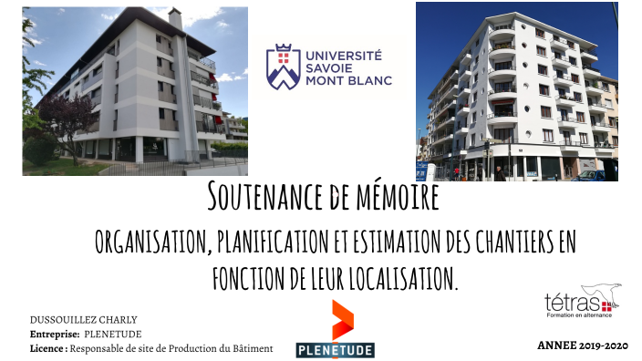 ORGANISATION, PLANIFICATION ET ESTIMATION DES CHANTIERS EN FONCTION DE LEUR LOCALISATION. by ...