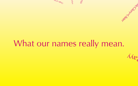 What our names really mean. by Amy Mayeux on Prezi